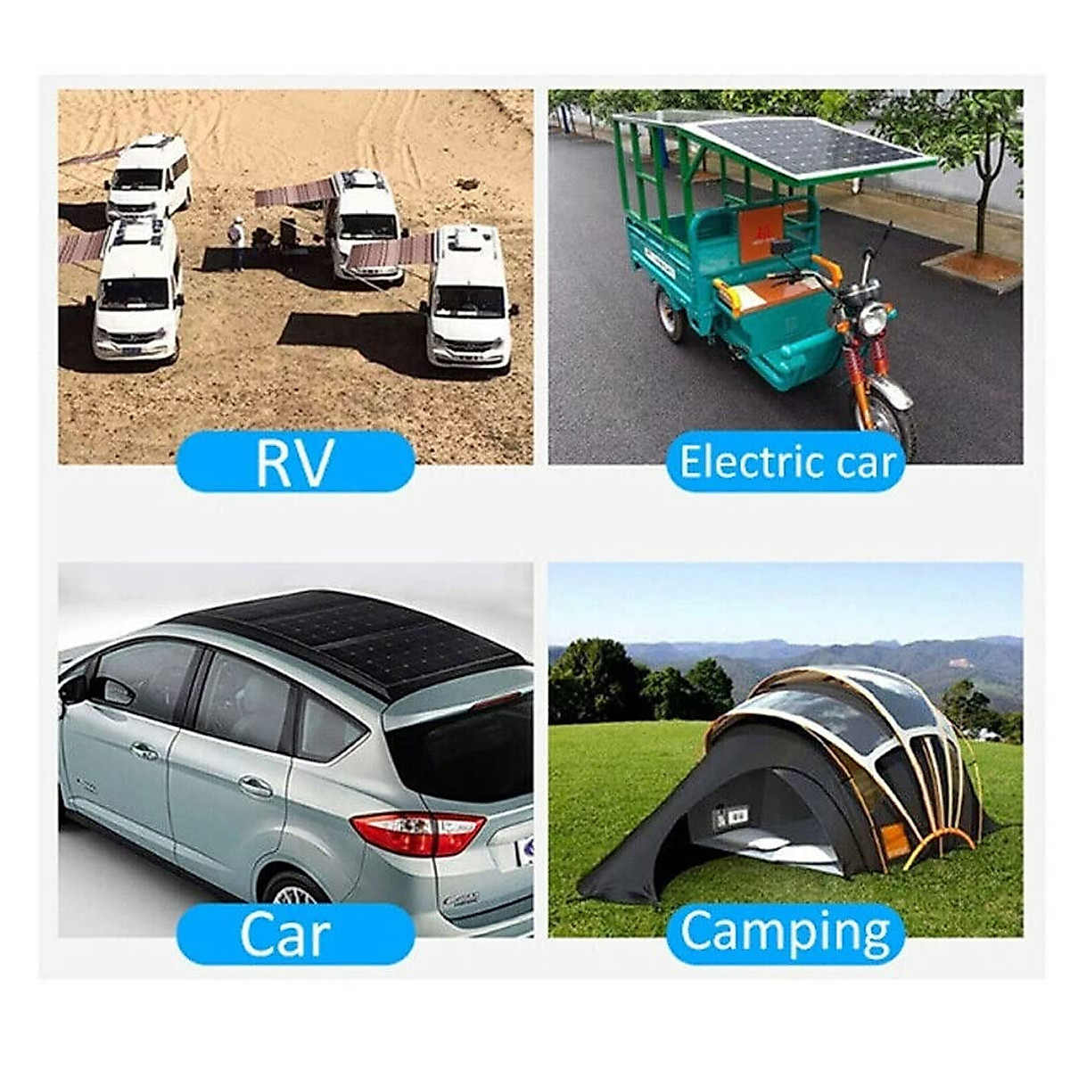 30W 12V Lightweight Solar Panel Charger Portable Solar Panel Kit Flexible Solar System for Outdoor Power Supply Camping Travel Mobile Phone