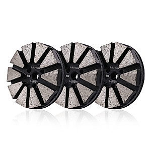 BSRTTOOL 3Pcs 3inch Metal Diamond Floor Polishing Pads - Dry or Wet Sanding Tile Stone Marble Concrete Granite Ceramics Glass (50Grit)