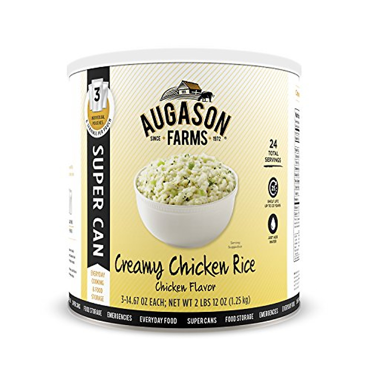 Augason Farms Creamy Chicken Rice Chicken Flavor 2 lbs 12 oz No. 10 Super Can