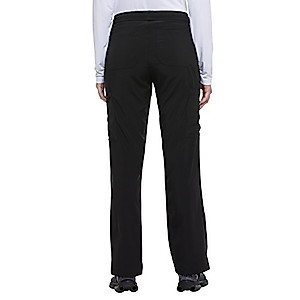 Dickies EDS Essentials Scrubs for Women, Drawstring Cargo Scrub Pants with Four-Way Stretch and Moisture Wicking DK010, XL, Black