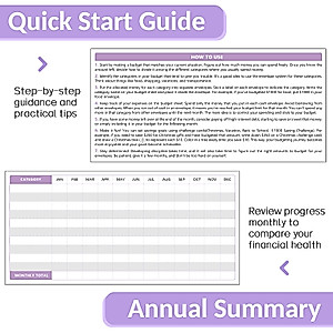 Sooez Budget Binder with Zipper Envelopes & Expense Budget Sheets, Money Organizer for Cash, Cash Envelopes for Budgeting, Savings Binder, Budget Binder with Cash Envelopes,Cash Wallet Envelope System