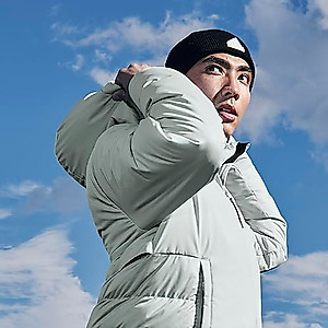 adidas Men's Recon Ballie Pom Beanie, Black-Grey Six Marl/White/Black, One Size