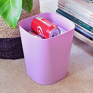 Youngever 2 Pack 1.5 Gallon Square Trash Can, Plastic Garbage Container Bin, Small Trash Bin for Home Office, Living Room, Study Room, Kitchen, Bathroom (Purple)