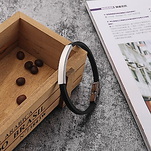 Custom Personalized Extra Narrow Silicone Bracelets, ID Bracelets for Men Women Kids Running