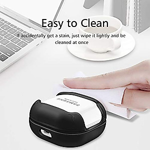 Fintie Silicone Case for Samsung Galaxy Buds 2 Pro (2022) / Galaxy Buds 2 (2021) / Galaxy Buds Pro (2021) / Galaxy Buds Live (2020), Shockproof Carrying Cover with Carabiner, No Need Adhesive (Black)