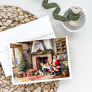 Caroline's Treasures DAC3287GCA7P Cookies with Santa Claus Greeting Cards Pack of 8 Blank Cards with Envelopes Whimsical A7 Size 5x7 Blank Note Cards