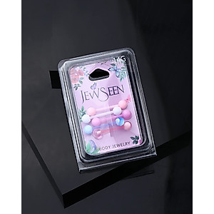 Jewseen 5PCS Tongue Barbells 14G Acrylic tongue piercing jewelry Candy Color tounge bars tongue piercing jewelry tongue rings for women