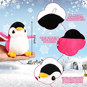 Kasyat 12 Pieces Mini Plush Penguin Stuffed Toys Animal, Cute Small Baby Penguin Stuffed Doll Keyholder Bag Pendant Valentine's Day Birthday Party Favor Present for Boys Girls(Classic Style)