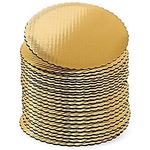 10 inch Gold Cake Boards Rounds, [24 Pack] Cake Base, 10-in Circle Cardboard, Disposable 10 in Round Cake Boards Perfect for Cake Decorating,