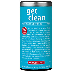 The Republic of Tea Get Clean – No.7 Herb Tea for Detoxing, No Caffeine, 36 Tea Bags