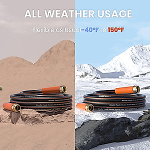 Giraffe Tools Garden Hose 25ft x 3/4", Heavy Duty Water Hose, Flexible, Hybrid Lightweight Hose with Swivel Handle, Male to Female Fittings, Burst 600 PSI