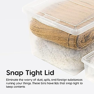 IRIS USA 6.7 Qt. Plastic Storage Container Bin with Latching Lid, 12 Pack, Stackable Nestable Shoe Box Tote Shoebox Closet Organization School Art Supplies - Clear