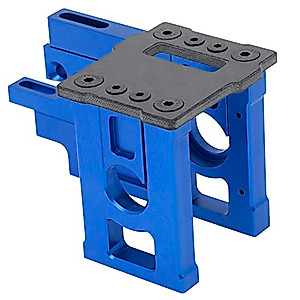 DKKY Aluminum 7075-T6 Motor Mount Set Motor Base Carbon Fiber Differential Cover for 1/8 Sledge 4WD Monster Truck 95076-4 49mm Motor RC Model Car Parts (Blue)