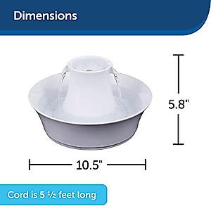 PetSafe Drinkwell Avalon Cat Water Fountain - Ceramic Water Fountain for Pets - Drinking Water Dispenser for Cats and Dogs - Fresh, Flowing 70 oz. Water Capacity - Filters Included