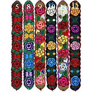 YZXDORWJ Women Embrodiered Mexican Belt for Dress Boho Floral Traditional Fiesta Party Sash（16-169WR）