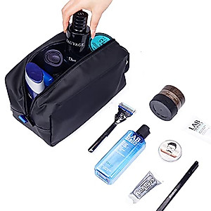 ZEEMO Toiletry Bag for Men, Water-resistant Shaving Bag, Dopp Kit with Multi-pocket for Toiletries, Travel Organizer Case, Black