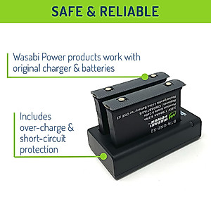 Wasabi Power Insta360 ONE X2 Battery (2-Pack) and Dual USB Charger Base Bundle Compatible with Insta360 ONE X2 Camera (Not Waterproof)