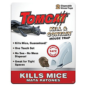 Tomcat Kill and Contain Mouse Trap, 2-Pack (set of 2 - Total 4 Traps) - With Attractant Gel