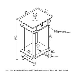 Furinno 17017 Turn-N-Tube End Table, 1-Pack, Espresso