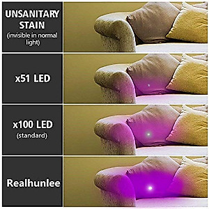 UV Flashlight Black Light, 100 LED Blacklight Flashlite Pet Urine Detector for Dry Dog/Cat Urine Stains Detection, Bed Bug, Scorpions Finder with UV Sunglasses, Working with Pet Odor Eliminator