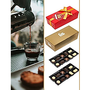 Easter Gifts Chocolate Box, Premium Gourmet Assorted, Ballotin Gold Box Chocolate Pralines Gift For All Occasions -7 Oz