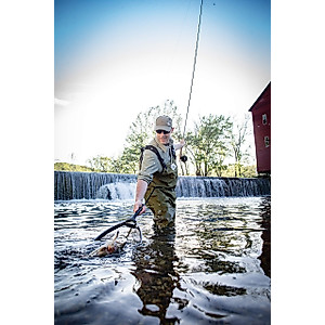 Frabill Floating Trout Net, 13" x 18", Black Finish, Fish Landing Net, Tangle-Free Micromesh Netting is Gentle on Fish, Comfortable Handle with Built-in Lanyard and Carabiner
