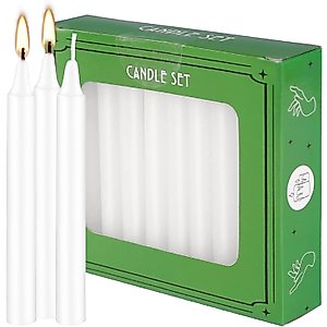 4 Inch White Taper Candle for Home Decor，20 Pack Unscented, Smokeless & Dripless Candle Stick, 1.5 Hour Burning Time for Party, Wedding, Dinner and More