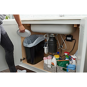 Rubbermaid Undercounter Small Trash Can, 2 Pack Blue and Black for Recycling/Waste, 9.4-Gallon, Fits under Sink/Desk/Cabinate for use in Kitchen/Bathroom/Office