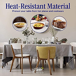 Nuvantee Revolutionary Table Pad - Waterproof, Protects Table from Spills and Heat - 52 X 108 Inch Deluxe Vinyl Premium Table Protector - Flannel Backing, Lies Flat