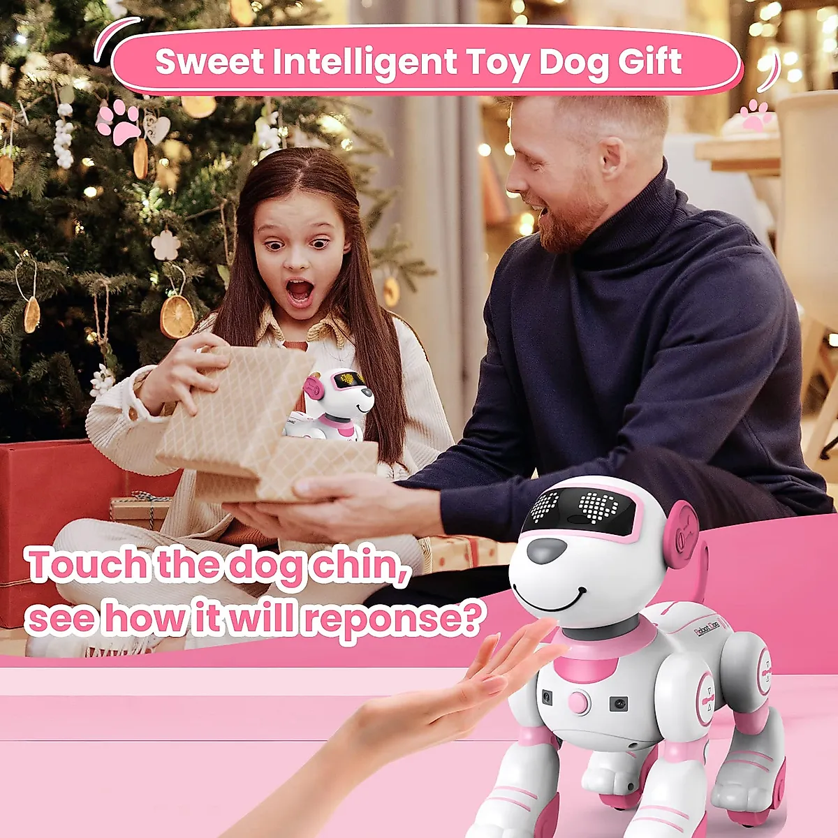 FUUY Robot Dog Toys for Girls Toys Interactive Robot Toy FollowMe Robot for Kids 5-7 Intelligent Remote Control Dog with Sing Dance AI Robotics for Kids Age 3 4 5 6 7 Chrismas Birthday Gifts