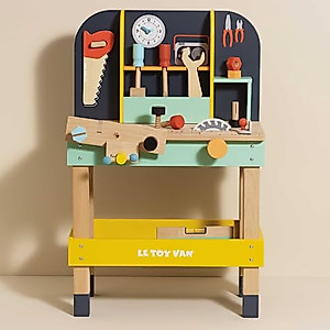 Le Toy Van - Wooden Toy Work Bench Set | Large Educational Construction Set for Role Play | Pretend Play Wooden Tools - Suitable for 3 Year Olds+