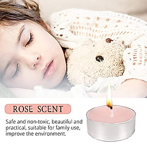 Tea Lights Candles - 12 Pack Pink Tealights Candle Scented Rose Small Candle for Home, Holiday, Wedding & Party,Dinner Table, Halloween Christmas and Holiday (Pink Rose)