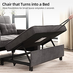 XSZD 3-in-1 Convertible Sleeper Loveseat Sofa Bed with Pullout Bed and Storage for Living Room, Bedroom, Balcony, RV - Futon Sofa Bed, Sleeper Sofa, Pull Out Couch, Small Couch