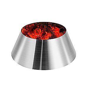 QuliMetal BBQ Whirlpool for Weber Kettle 22 26.75 Inches WSM, Big Green Egg, Kamado Joe, Weber Smokey Mountain Charcoal Briquet Holders, Stainless Steel BBQ Kettle Barbecue Charcoal Grill Accessories