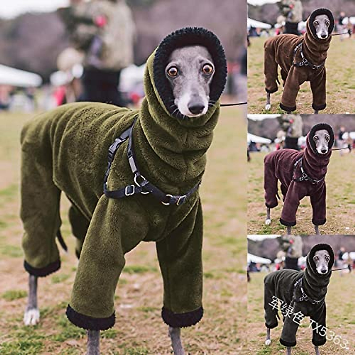Dog Coat Winter Dog Sweater Double Face Flannel Turtleneck Pet Coat Large Dog Thickened Warm Four-Legs Long Sleeve Windproof Clothes for Medium Large Dogs