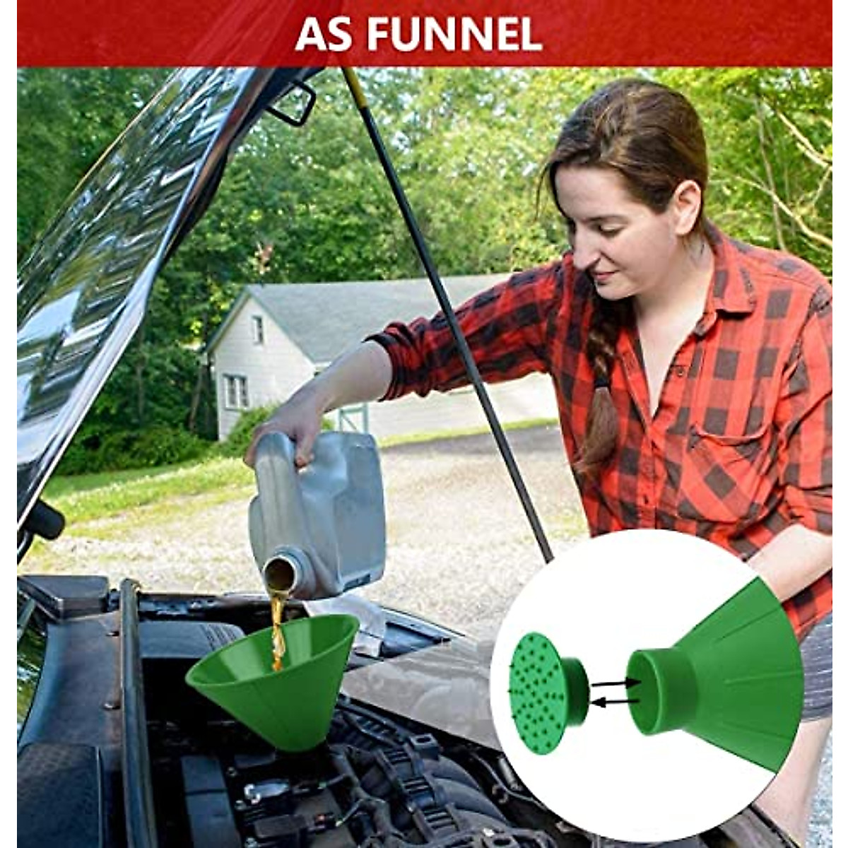 Milukon Magical Car Ice Scraper, 4 Packs Ice Scrapers for Car Windshield Round Cone Ice Scrapers 2 in 1 Multifunctional Snow Brush Magical Ice Scrapers with Funnel Car Snow Removal Shovel Tool