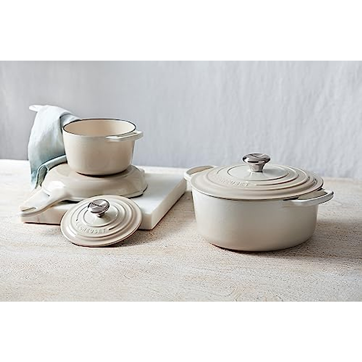 Le Creuset Enameled Cast Iron Signature Saucepan, 1.75 qt., Meringue