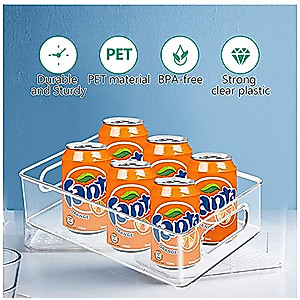 YYDSHEN Fridge Storage Clear Stackable Pantry Bin for Refrigerator, Freezer, Kitchen Cabinet-Free BPA, Plastic Food Organizers Containers, large, yellow