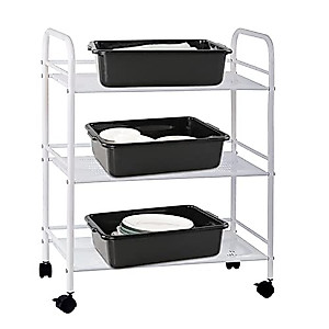 Jekiyo 4 Pack Black Small Commercial Bus Tub Box, 8 Liter Plastic Bus Tray