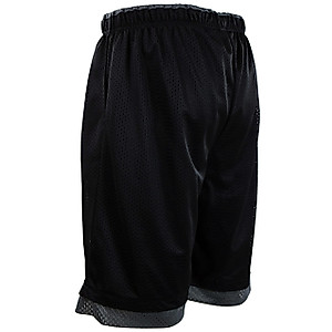 Mens Active Athletic Mesh Training Shorts (4X-Large, 412-Black)