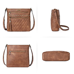 CLUCI Leather Backpack Purse for Women Crossbody Bags Purses for Women, Leather Messenger Tassel Bag