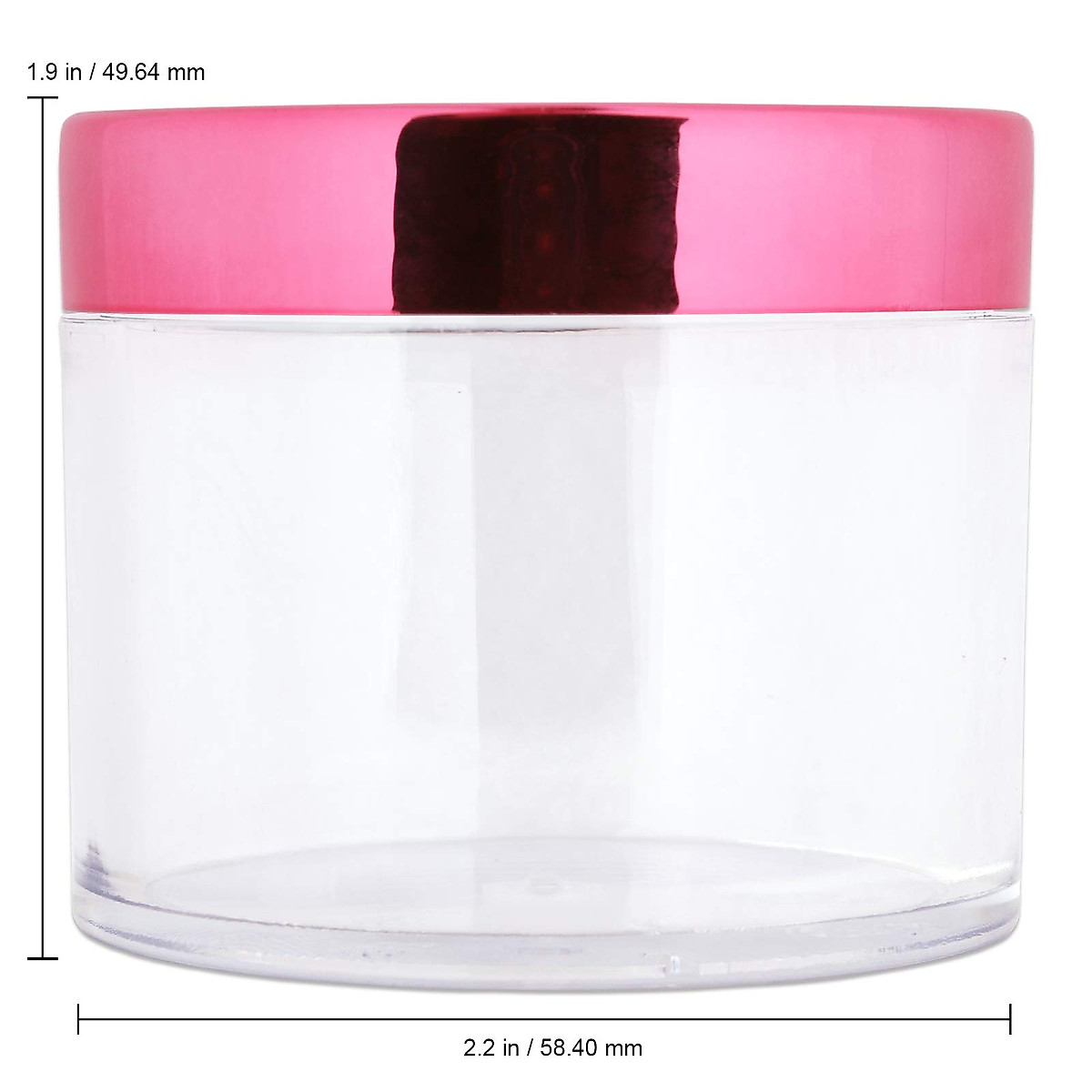 Beauticom 2 oz./ 60 Grams/ 60 ML Thick Wall Round Clear Plastic LEAK-PROOF Jars Container with ROSE GOLD Lids for Cosmetic, Lip Balm, Creams, Lotions, Liquids (36 Jars, Rose Gold)