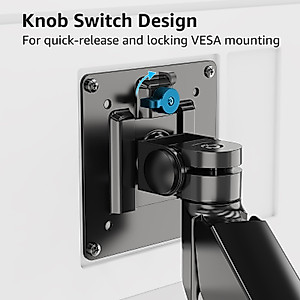 MOUNTUP Monitor Desk Mount Fits 22-42'' Heavy Duty Widescreen, Gas Spring Computer Monitor Stand for desk, Holds 4.4-33 lbs Larger Screen, Ultrawide Monitor Arm with USB, VESA Mount Clamp/Grommet Base