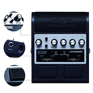 Electric Guitar Amplifer,Portable Electric Guitar Effect AMP,Amp & Pedal All-in-One Guitar Amp 2x4Watt Rechargeable Practice Amp for Playing at Home Or Travel(Black)