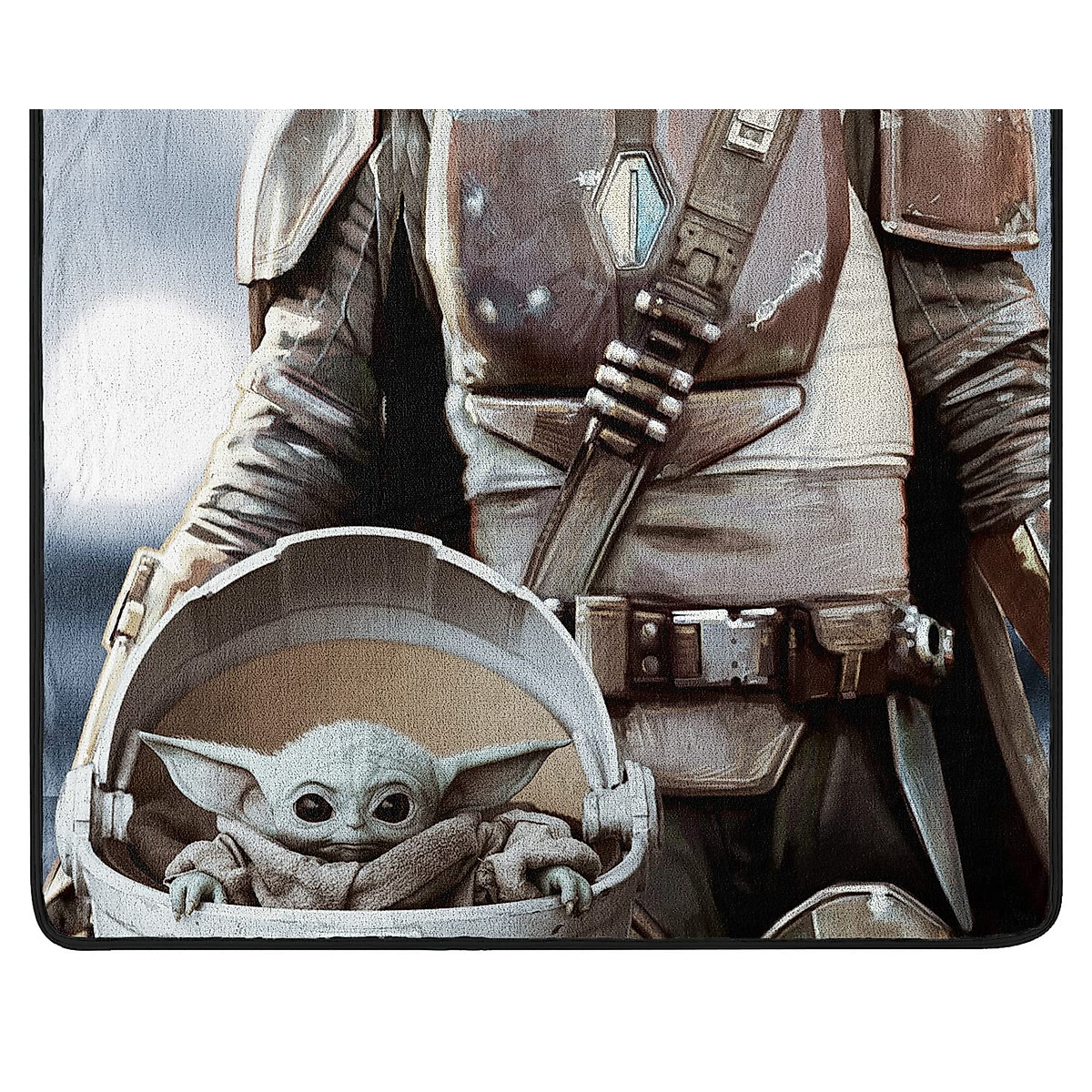 NORTHWEST Star Wars The Mandalorian The Child Never Easy Super Plush Throw Blanket 46" x 60" (117cm x 152cm)