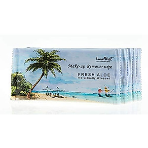 TRAVELWELL Makeup Remover Wipes Bulk, Individually Wrapped Natural Fresh Aloe Travel Packs Elderly Bathing Cleansing Wipes - 500 Count per Package | Travel Size Toiletries | Hotel Toiletries Bulk Set