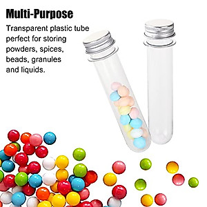 60 Pack 45 ml Plastic Test Tubes with Caps, Candy Tube Containers 140x25mm, Clear Test Tubes for Candy, Plastic Test Tube Container for Scientific Experiments, Party Favors, Bath Salts, Storage Tube