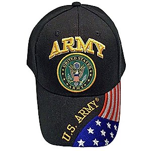 UNITED STATES ARMY BASEBALL STYLE EMBROIDERED HAT flag us usa black cap