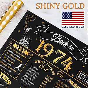 OLOSONG 50th Birthday Card for Men Women, 3D Pop Up 50th Birthday Gifts Cards for Him Her, Back In 1974 Funny 50 Year Old Birthday Decorations