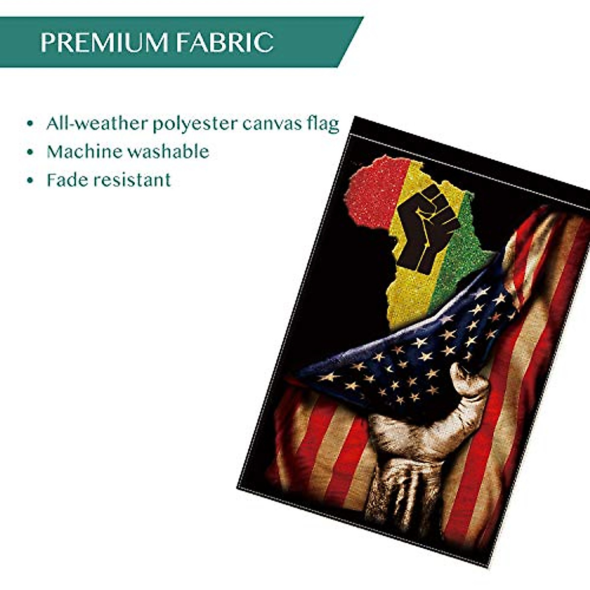 AVOIN Black Pride African American US Flag Garden Flag Vertical Double Sized, Juneteenth Independence Day Freedom Yard Outdoor Decoration 12.5 x 18 Inch